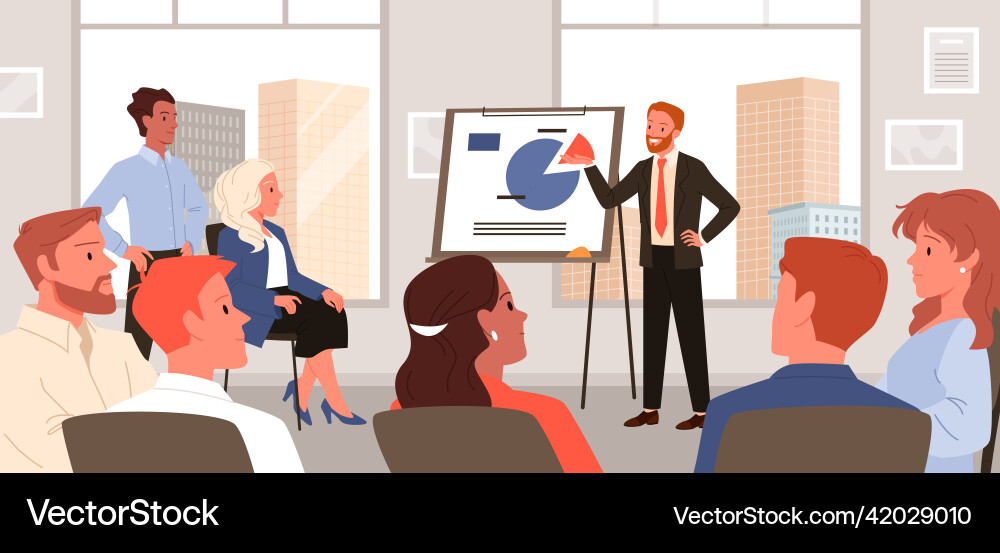 Business Coaching & Whiteboard Session Vector Image