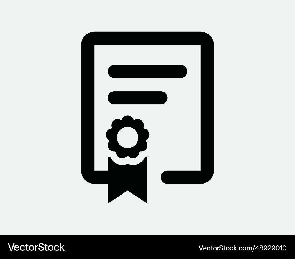Certificate icon cert diploma paper graduate sign Vector Image