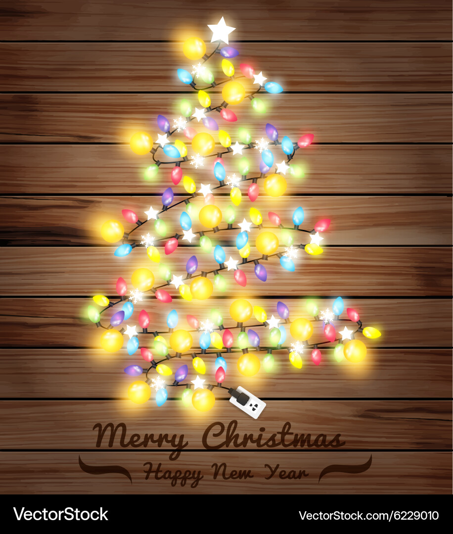 Christmas tree made of lights Royalty Free Vector Image