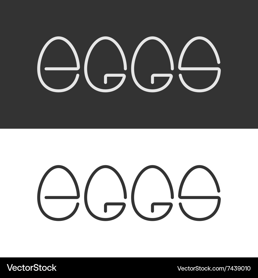 Egg shape text logo minimalism style logotype Vector Image