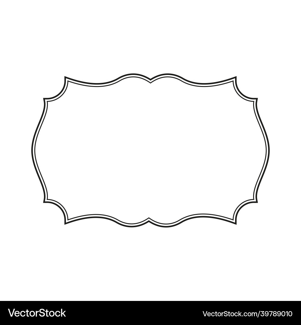 Elegant vintage frame black outline Royalty Free Vector