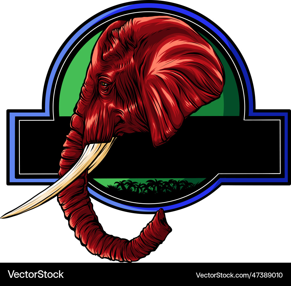 Elephant head digital draw Royalty Free Vector Image