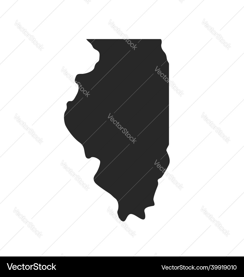 Illinois il state shape simplified silhouette Vector Image