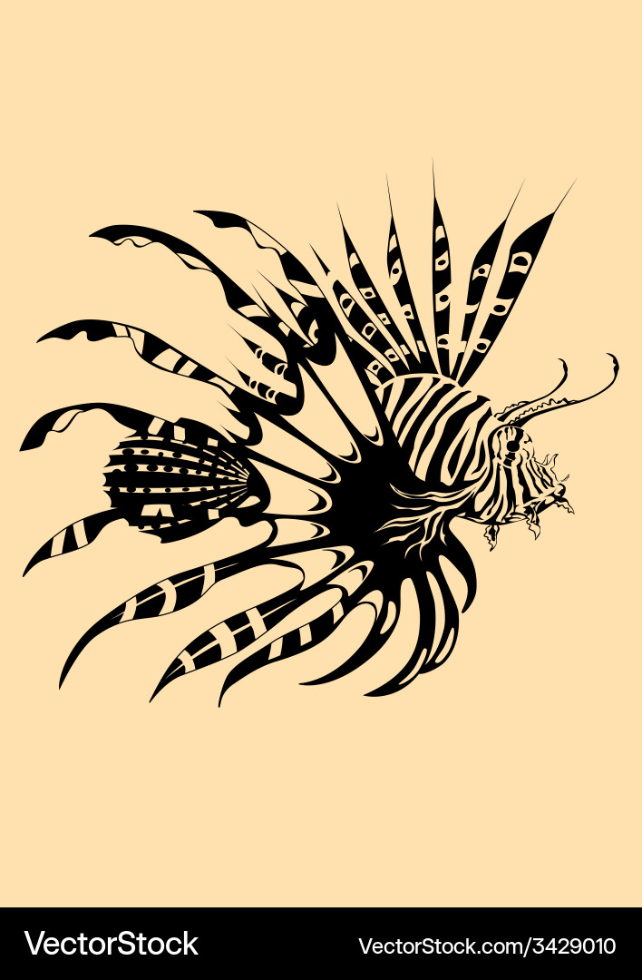 Lion fish Royalty Free Vector Image - VectorStock
