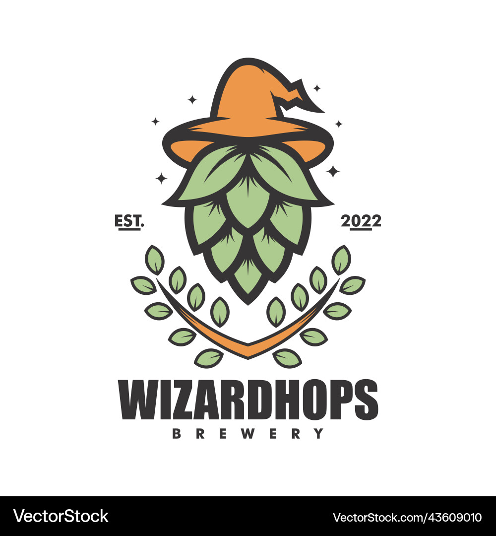 Logo wizard simple mascot style Royalty Free Vector Image