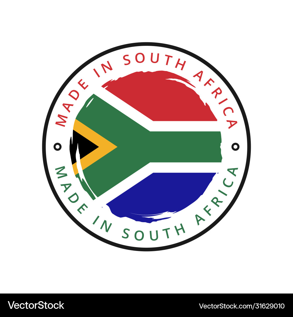 Made in south africa round label Royalty Free Vector Image