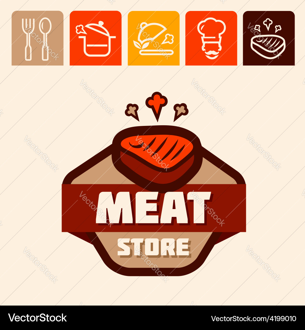 Meat store logo Royalty Free Vector Image - VectorStock