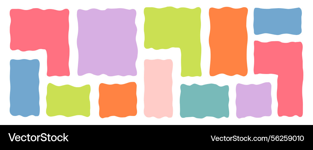 Organic liquid rectangle frame shapes set hand Vector Image