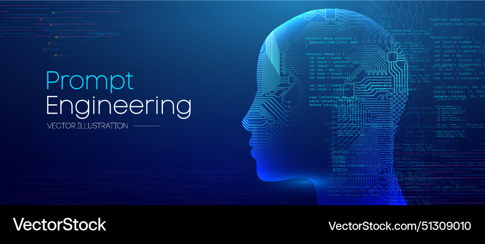 Prompt engineering ai and data visualization Vector Image