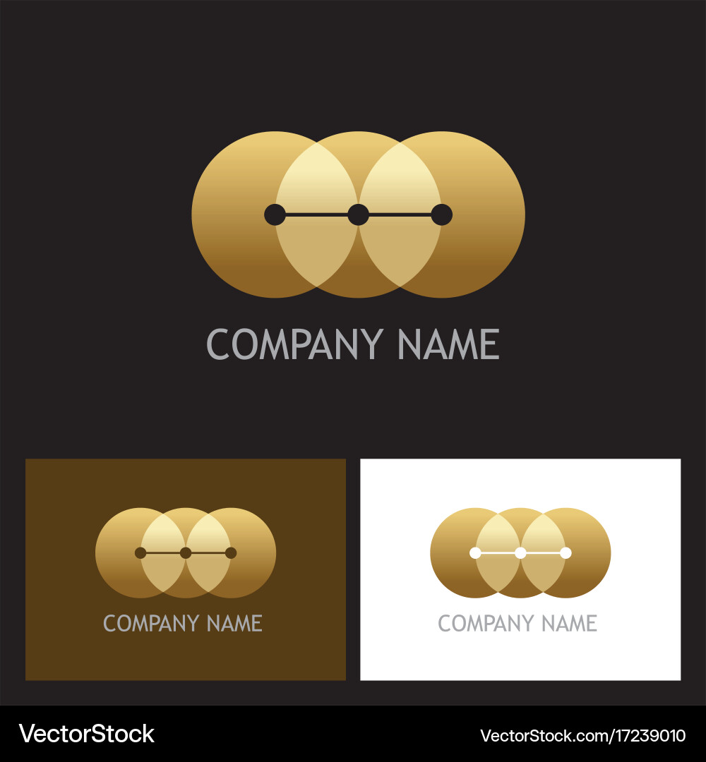Round connect golden technology logo Royalty Free Vector
