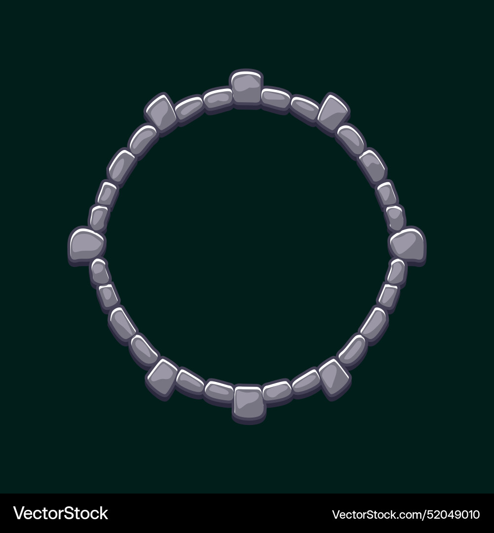 Round stone frame empty cartoon made Royalty Free Vector