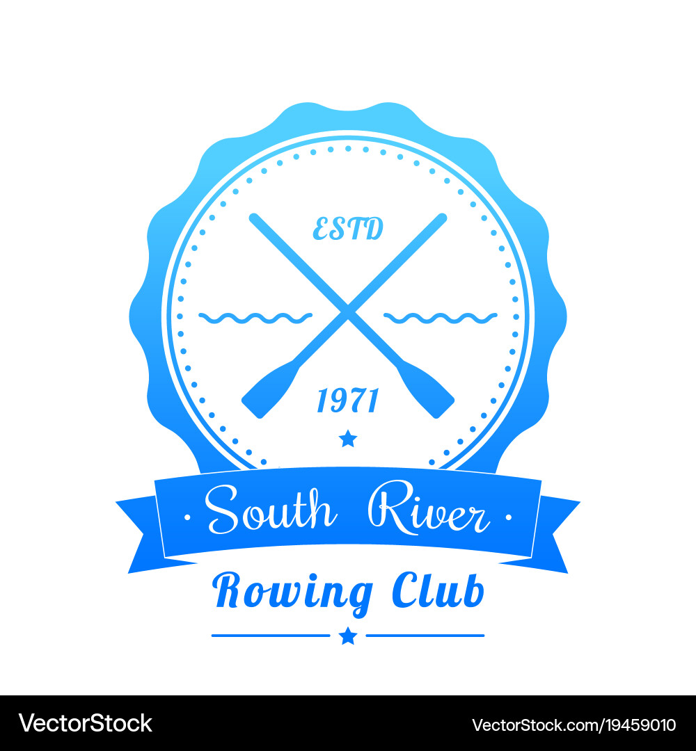 Rowing Club Emblem - Vintage Style Royalty Free Vector Image