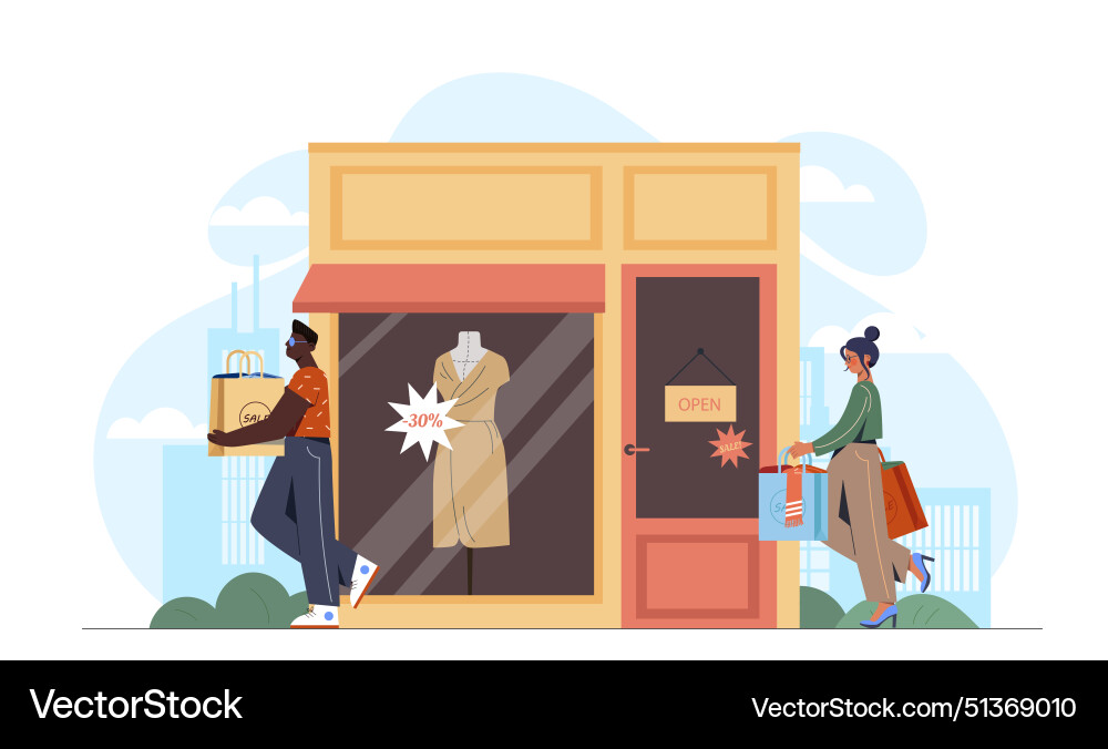 Sales concept commerce and marketing Royalty Free Vector