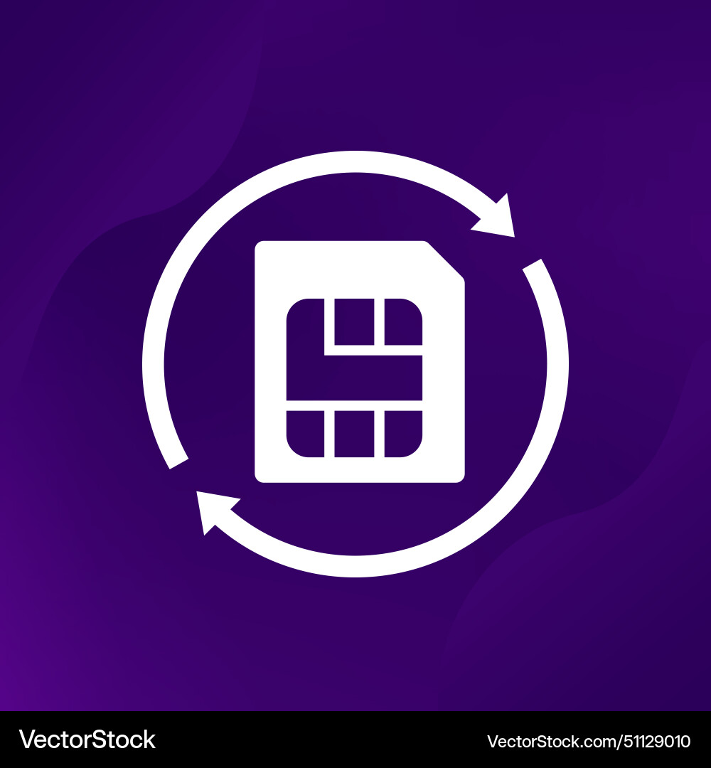 Sim card replacement icon Royalty Free Vector Image