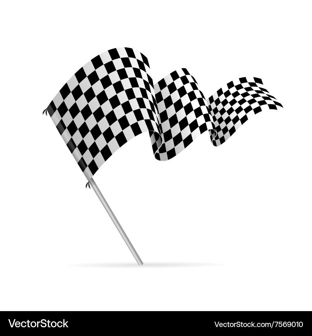 Single checkered racing flag avto Royalty Free Vector Image