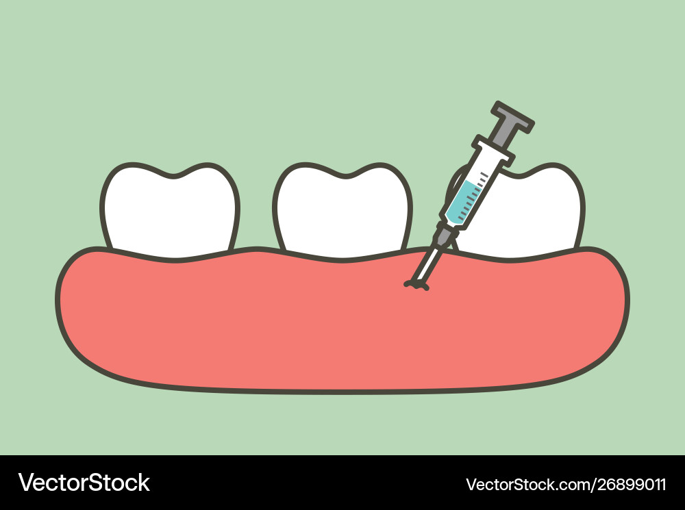 Dental injection for tooth extraction Royalty Free Vector