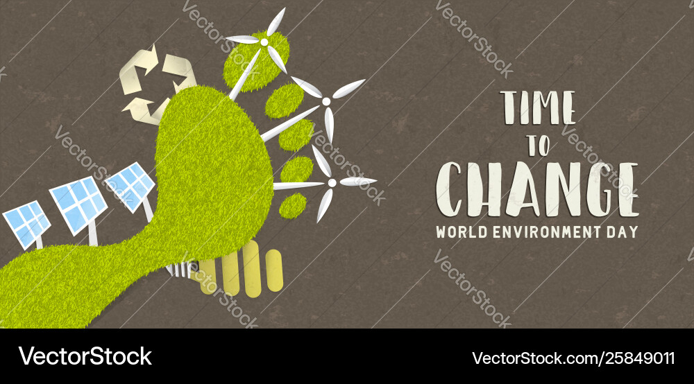 Environment day banner green carbon footprint Vector Image