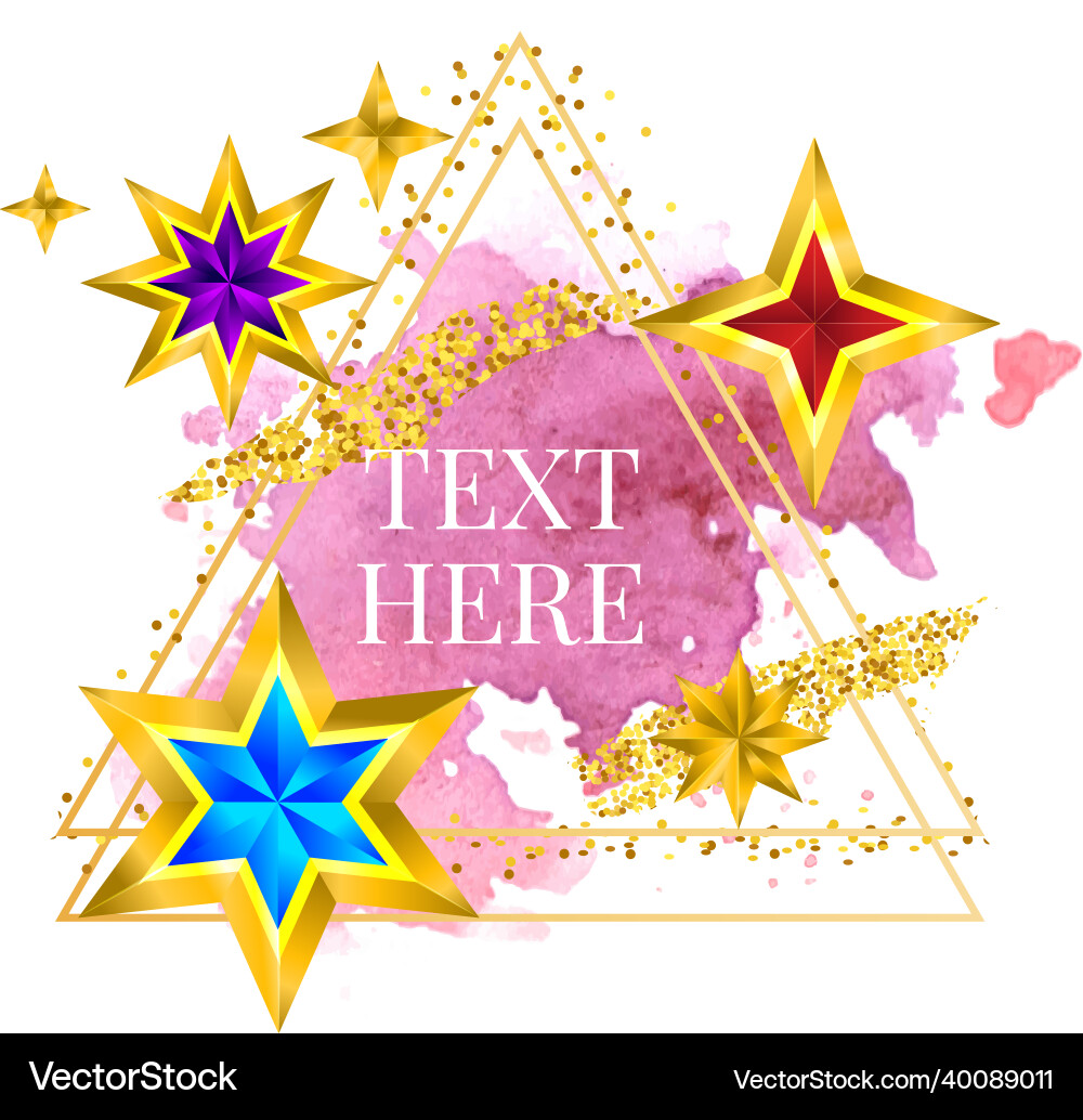 Gold frame paint hand painted brush stroke Vector Image