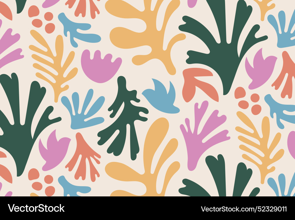 Hand drawn colorful matisse pattern design Vector Image