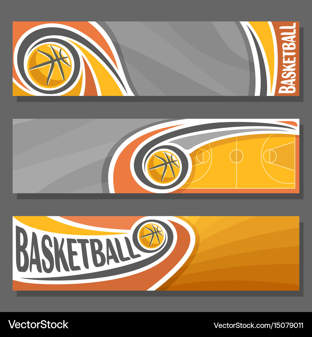 Horizontal banners for basketball Royalty Free Vector Image