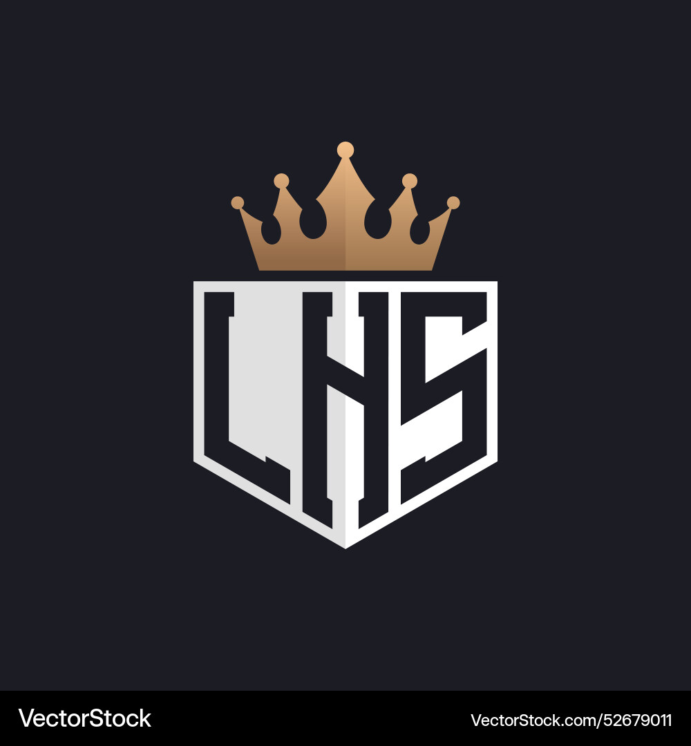 Luxury lhs logo with crown elegant initials Vector Image