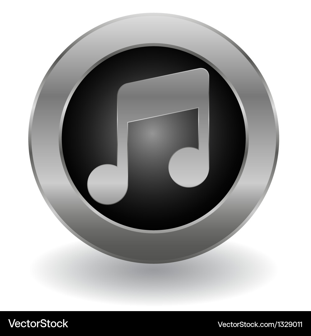 Metallic note button Royalty Free Vector Image