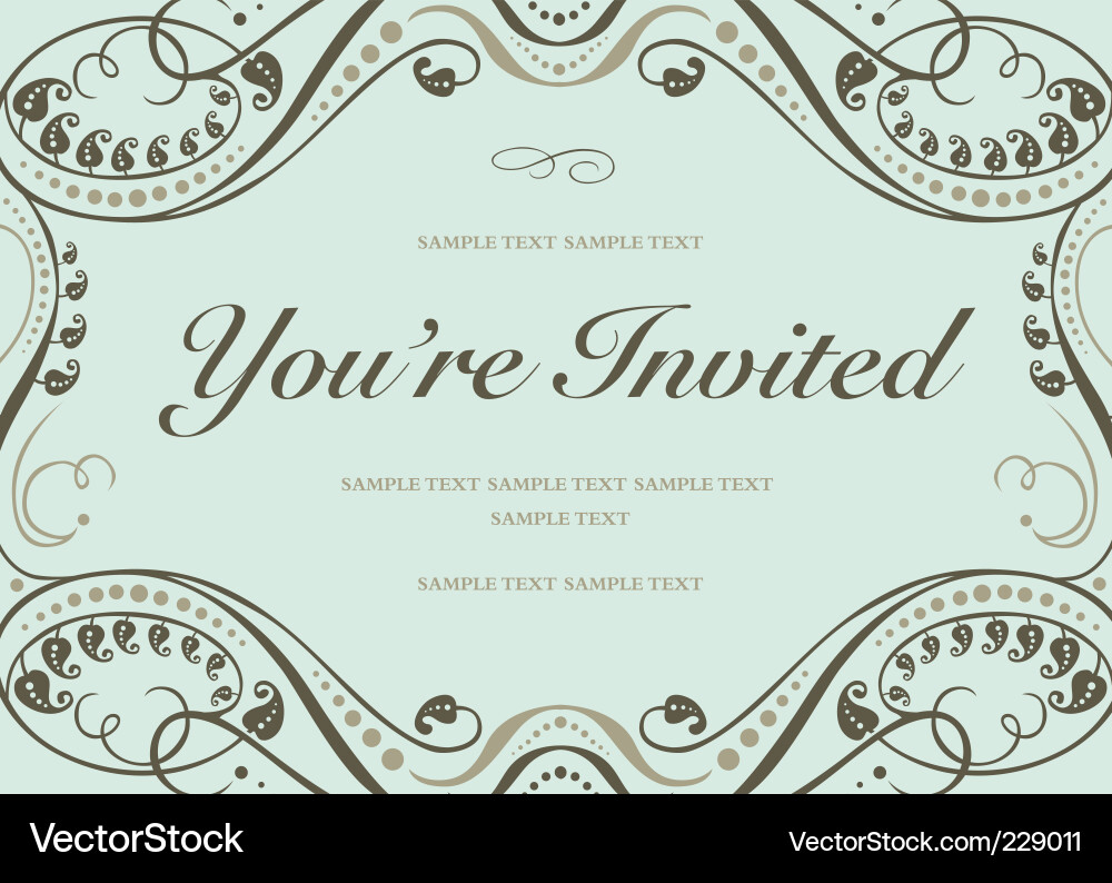 Ornate invitations Royalty Free Vector Image - VectorStock