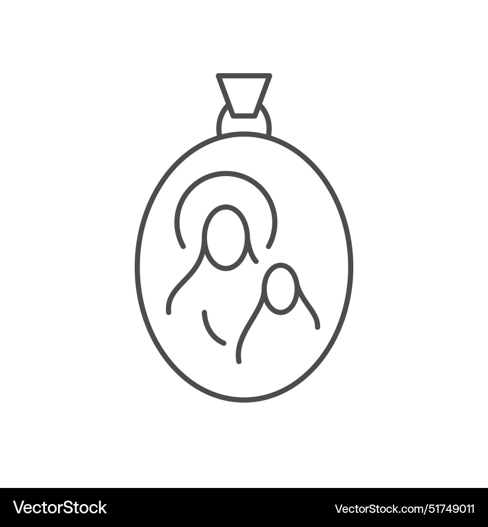 Religious pendant line outline icon Royalty Free Vector