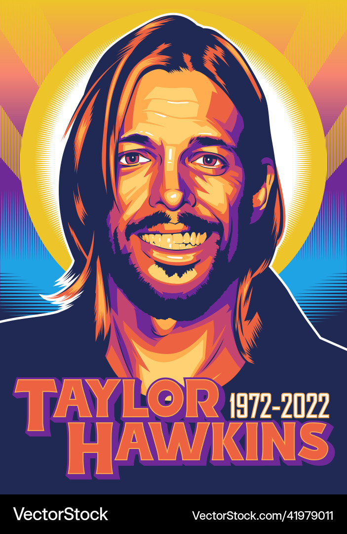 Taylor Hawkins - Foo Fighters Icon Royalty Free Vector Image