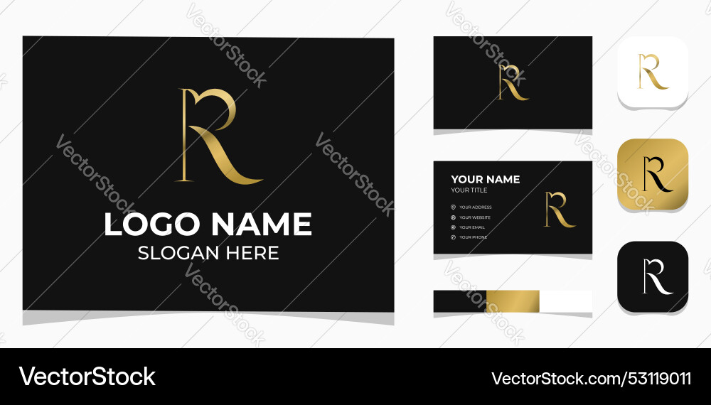 Template logo creative and elegant initial r Vector Image