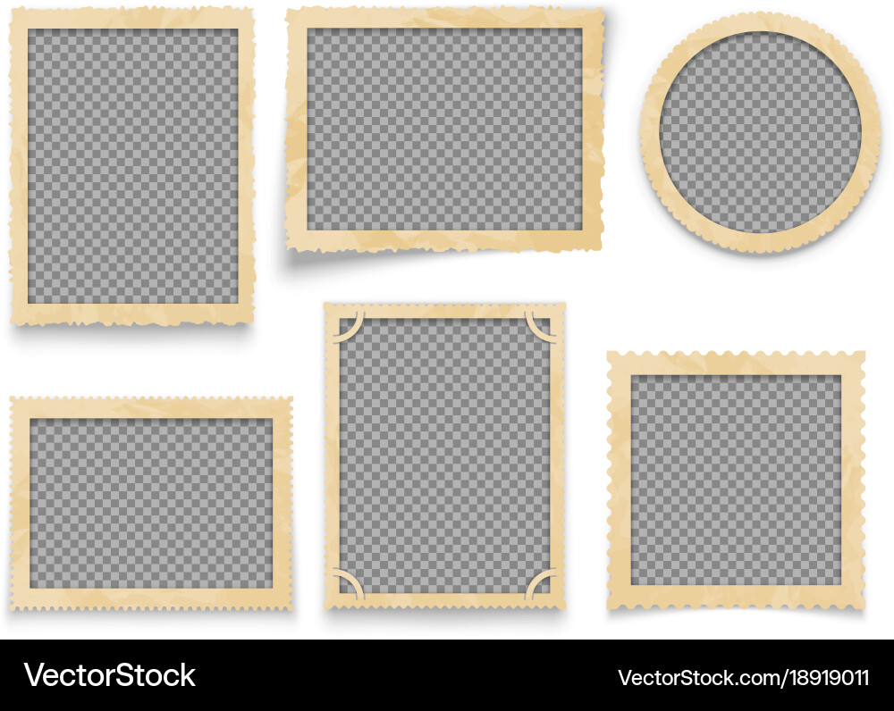 Vintage photo frames isolated antique Royalty Free Vector