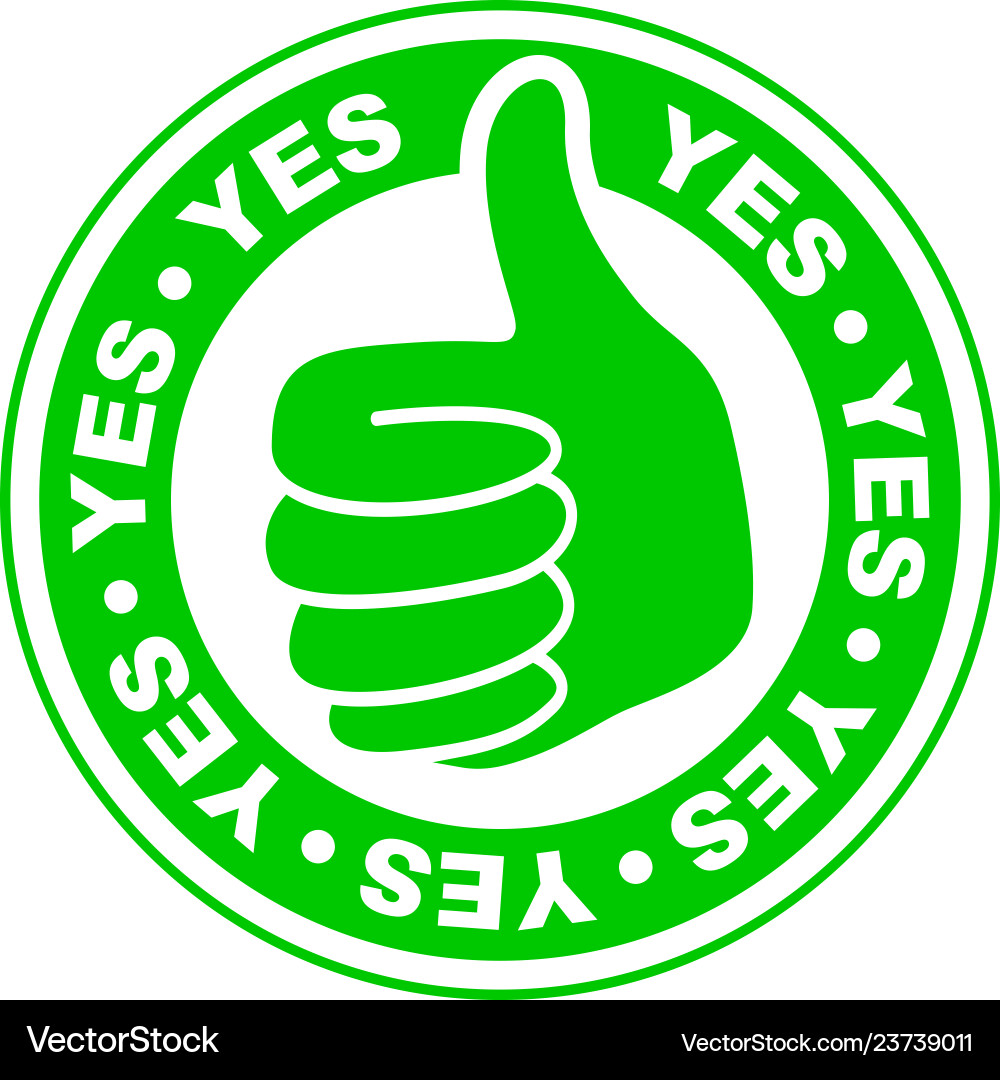 Yes thumbs up icon Royalty Free Vector Image - VectorStock