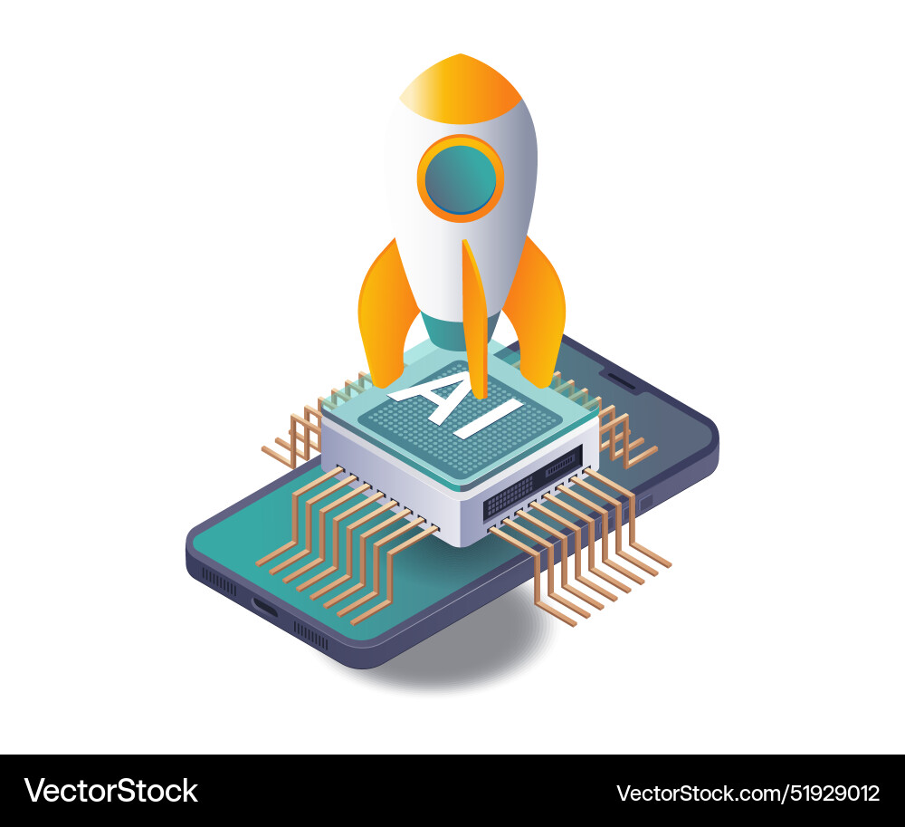 Ai startup launches new smartphone app update Vector Image