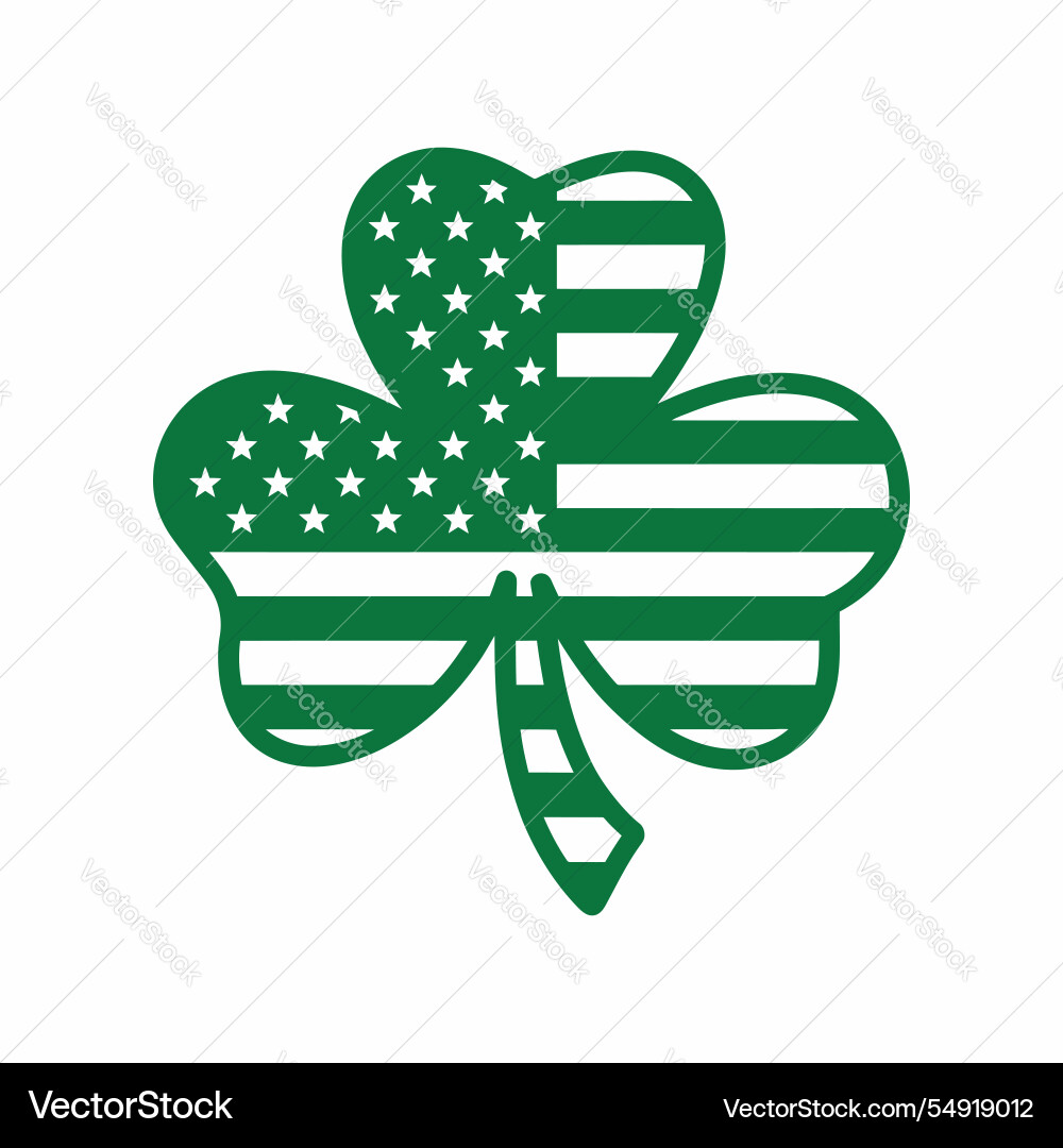 American flag shamrock symbol Royalty Free Vector Image