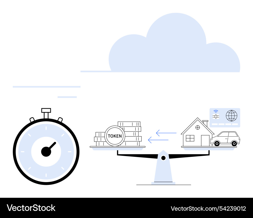 Balanced exchange of time assets financial Vector Image