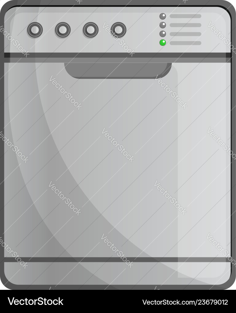 Closed dishwasher icon cartoon style Royalty Free Vector