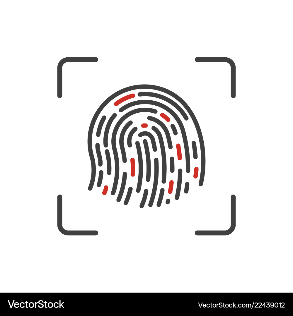 Finger print scanning process icon Royalty Free Vector Image