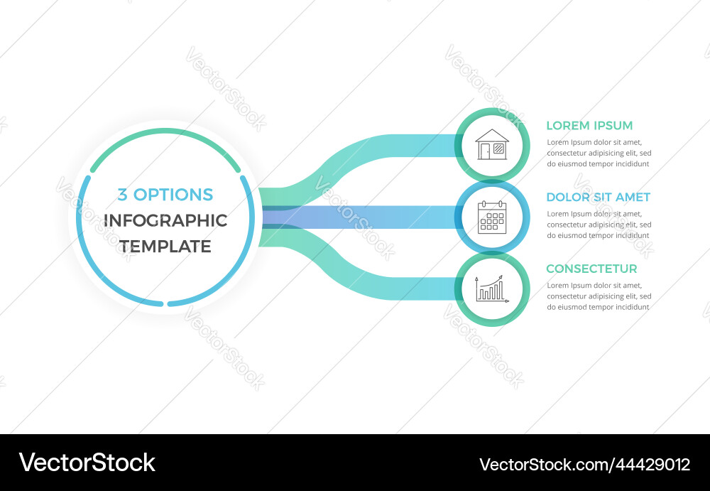 Infographic template with 3 options Royalty Free Vector