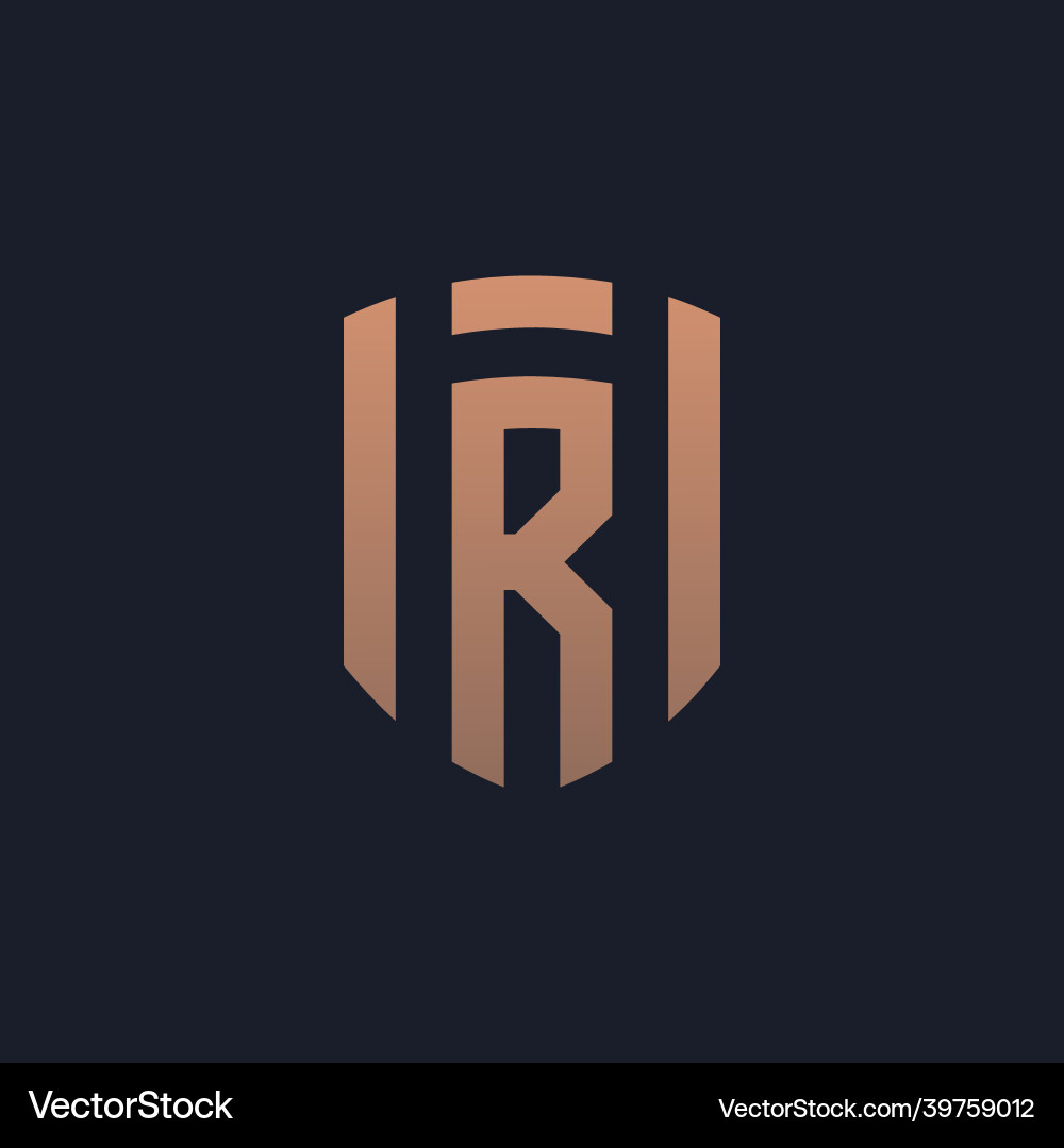 Letter r shield logo icon Royalty Free Vector Image
