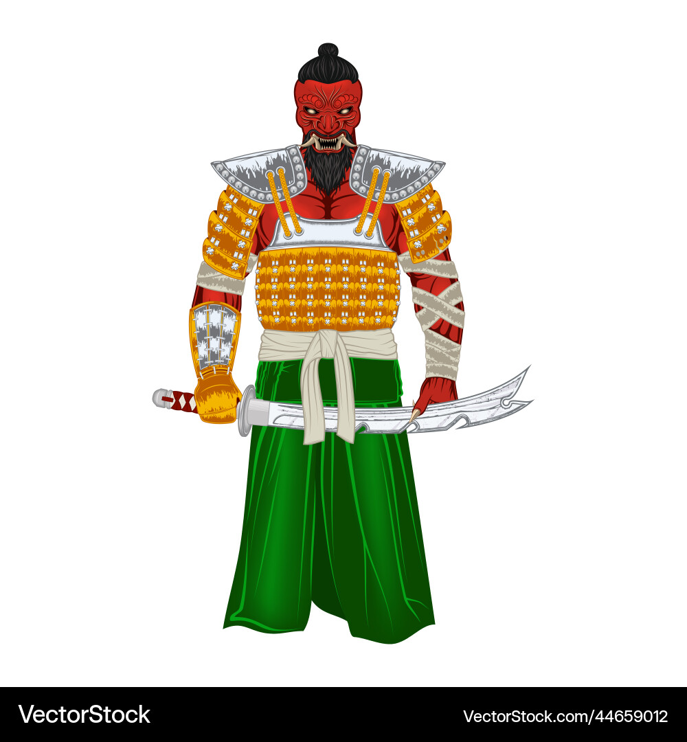Samurai onni 2022 0001 col Royalty Free Vector Image