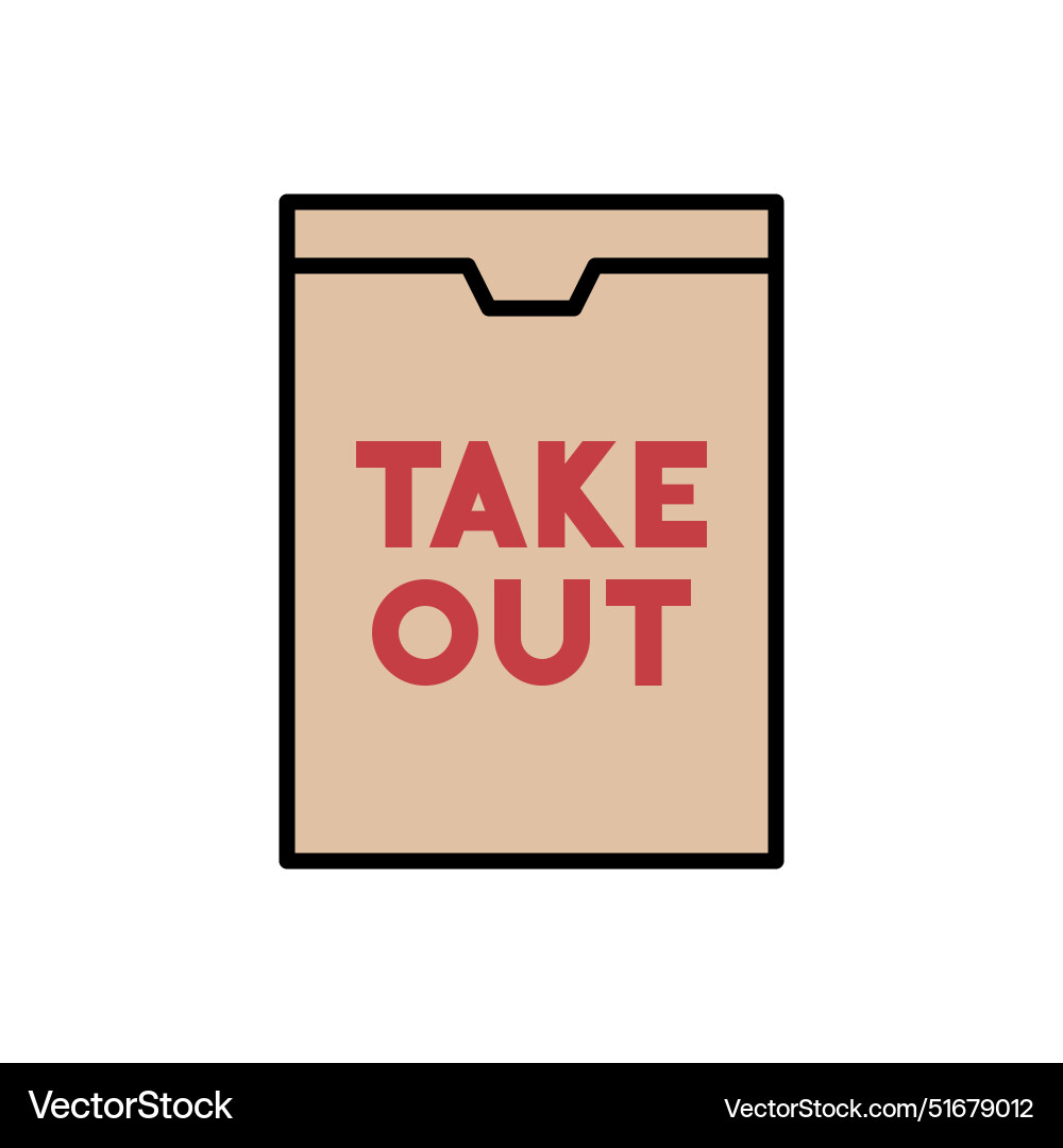 Takeout paper bag icon Royalty Free Vector Image