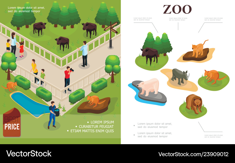 Zoo colorful concept Royalty Free Vector Image
