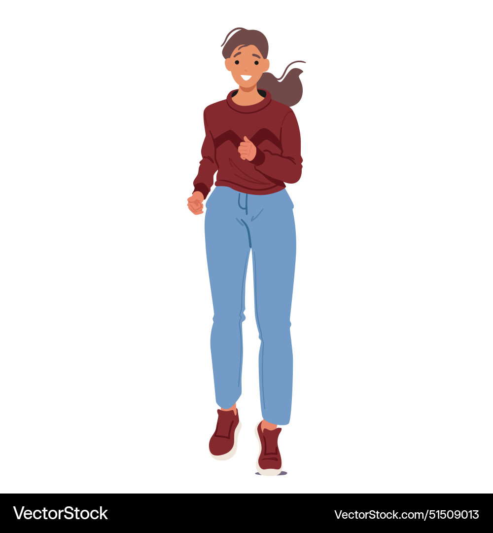 Active young woman running dressed in a stylish Vector Image