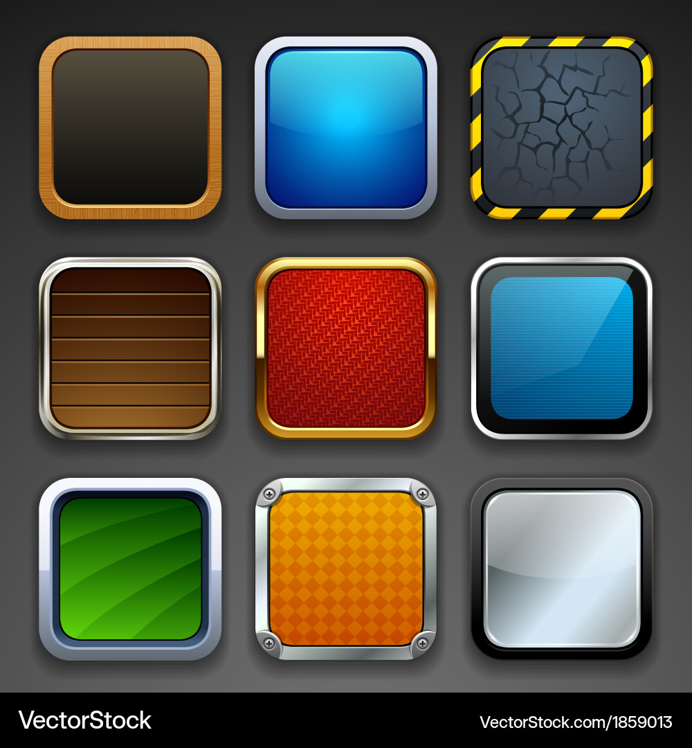 App buttons Royalty Free Vector Image - VectorStock