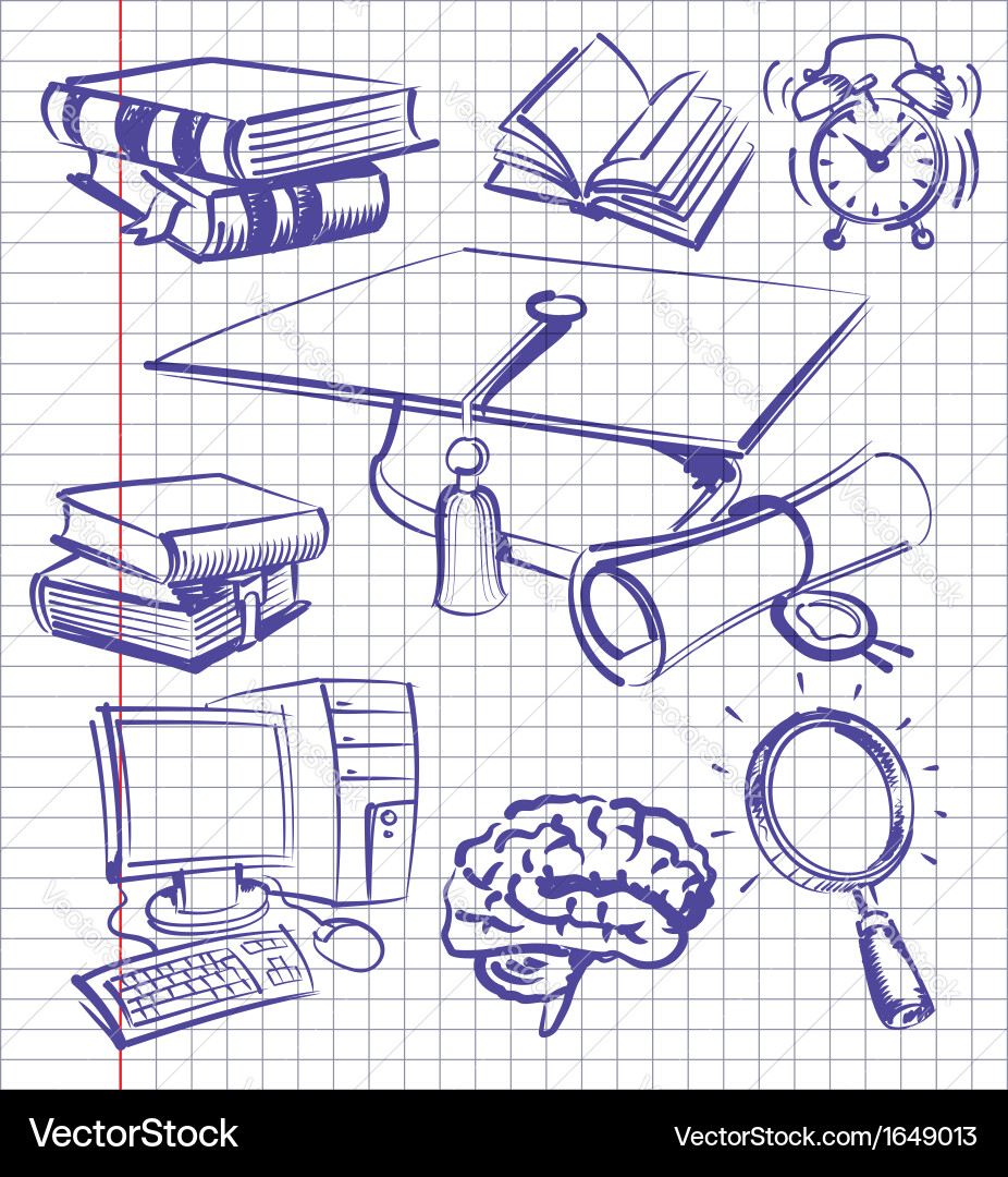 Education set Royalty Free Vector Image - VectorStock