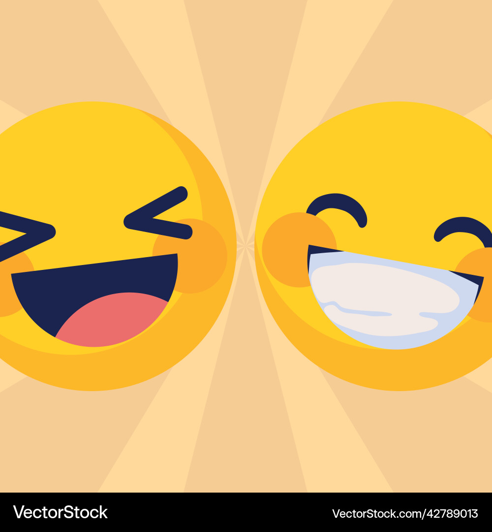 Happy faces emoticons Royalty Free Vector Image