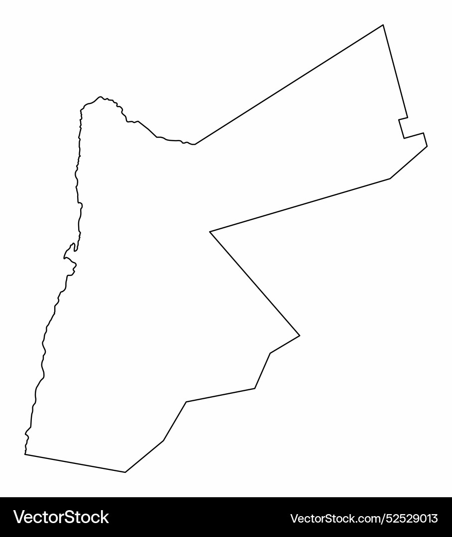 Jordan outline map Royalty Free Vector Image - VectorStock