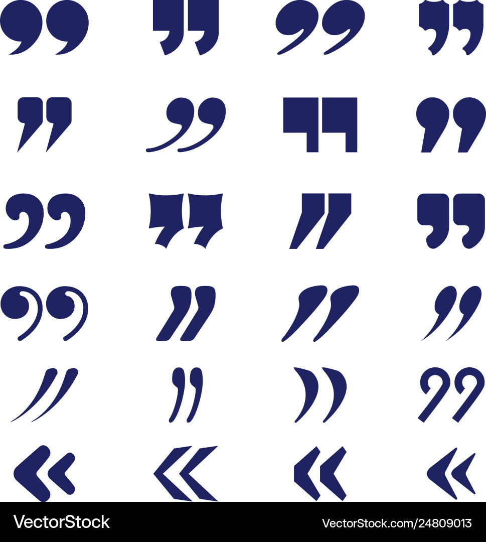 Quotation marks speech punctuation text Royalty Free Vector