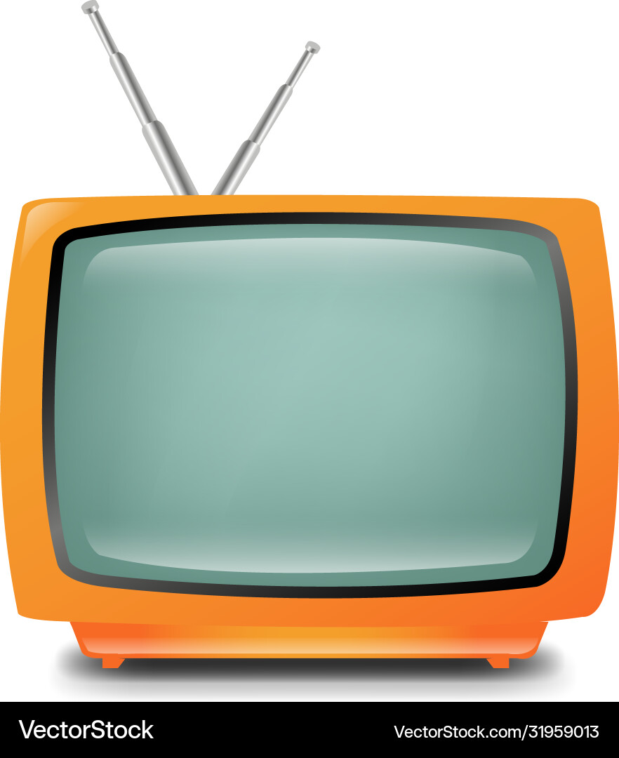 Retro tv isolated white background Royalty Free Vector Image