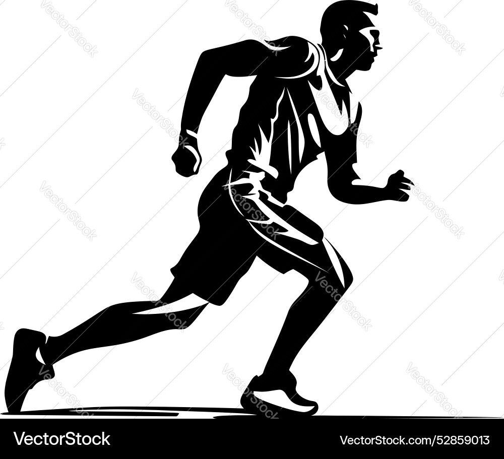 Speed surge runner side view emblem endurance Vector Image